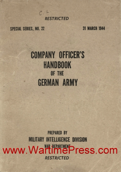 Company Officer’s Handbook of the German Army – Special Series 22 (PDF ...
